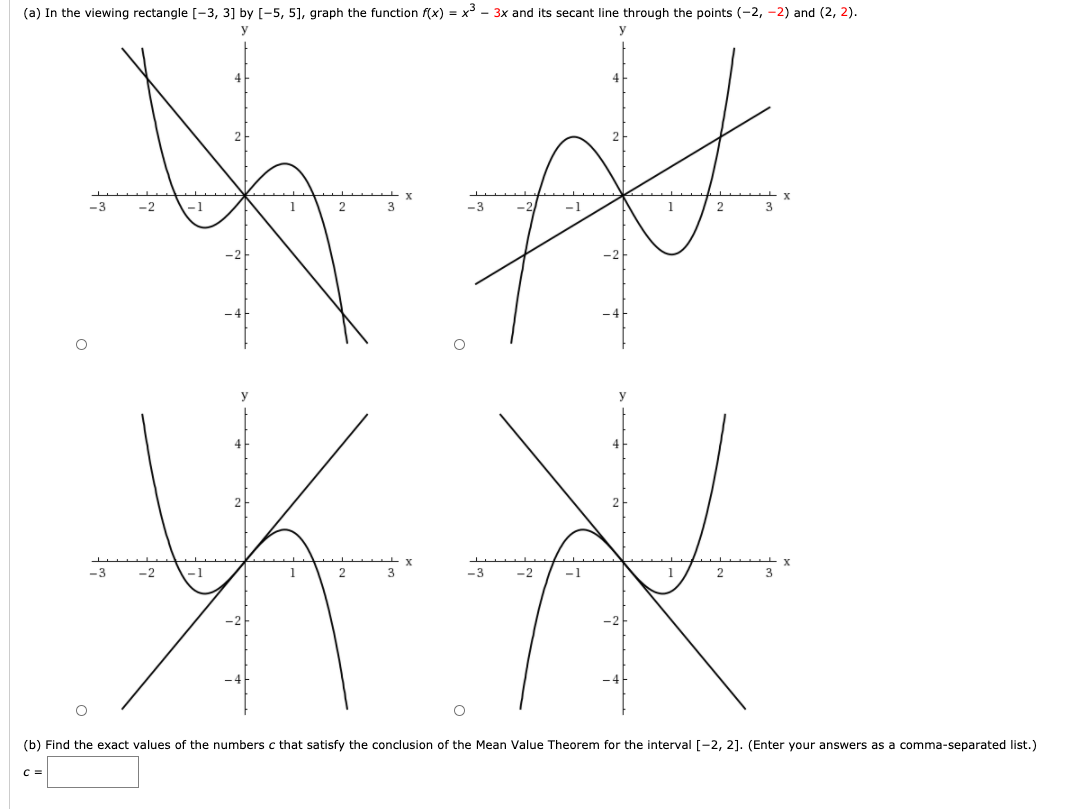 Solved (a) In the viewing rectangle [-3, 3] by [-5, 5], | Chegg.com
