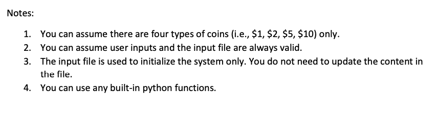 Solved Vending Machine Python Please include screenshots | Chegg.com