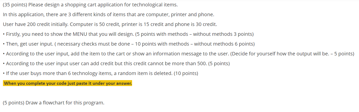 Solved JAVA Please design a shopping cart application for | Chegg.com