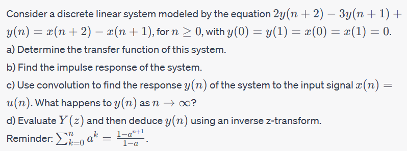 Solved The all exercice ( ﻿is in the image ) ﻿Consider a | Chegg.com