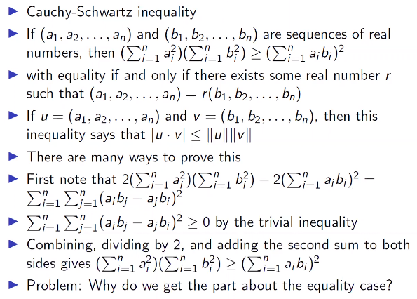 Solved Cauchy-Schwartz inequality If (a1, a2, ..., an) and | Chegg.com