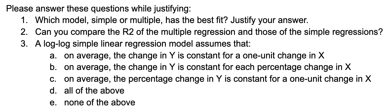 Solved Please answer these questions while justifying: 1. | Chegg.com