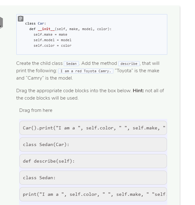 Solved Assume the following code: class ExampleClass: def | Chegg.com