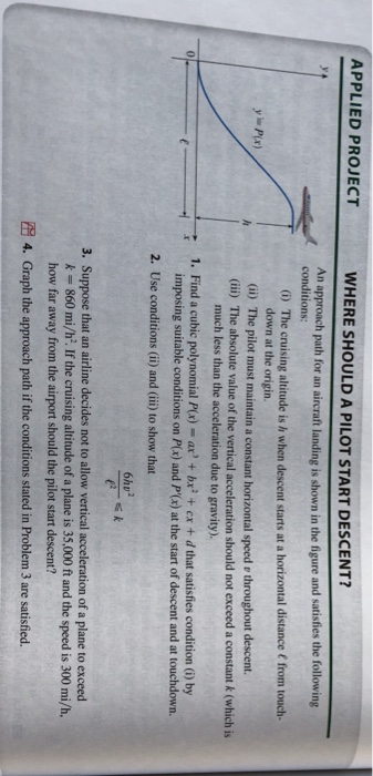 Solved APPLIED PROJECT WHERE SHOULD A PILOT START DESCENT? | Chegg.com