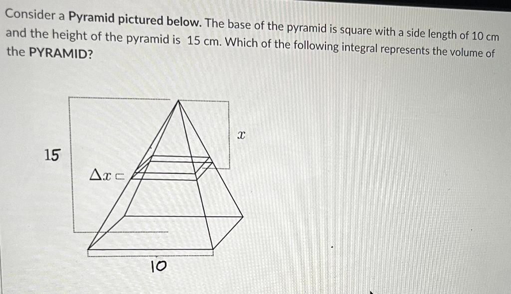 Solved Consider a Pyramid pictured below. The base of the | Chegg.com