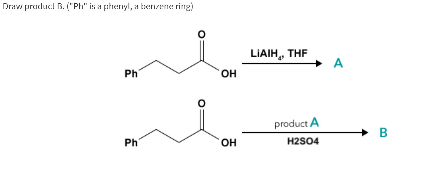 Solved Draw product B. ("Ph" is a phenyl, a benzene ring) o | Chegg.com
