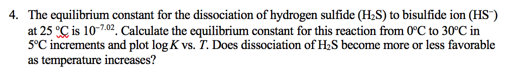 4. The equilibrium constant for the dissociation of | Chegg.com