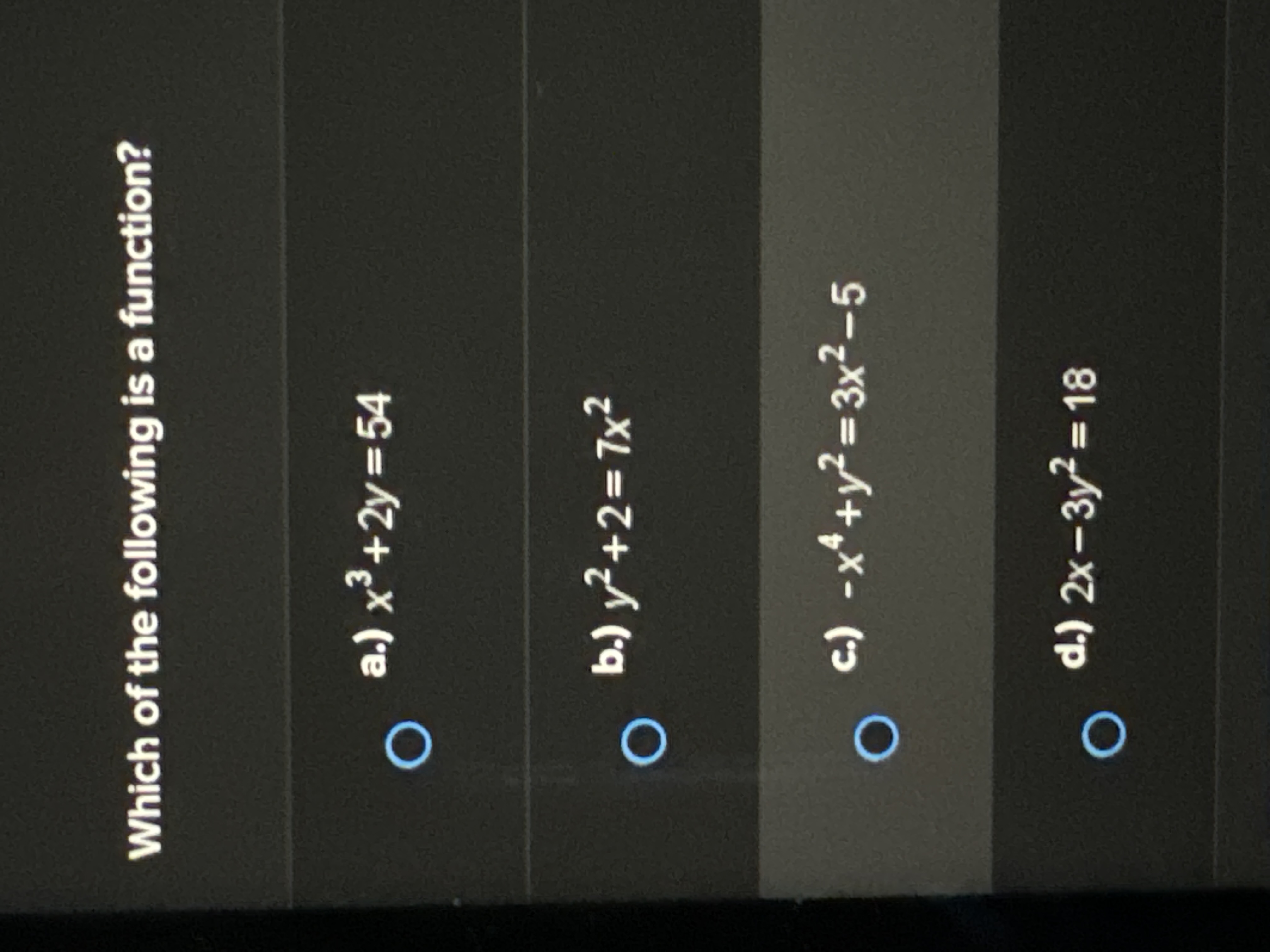Solved which of the following is a function?Which of the | Chegg.com