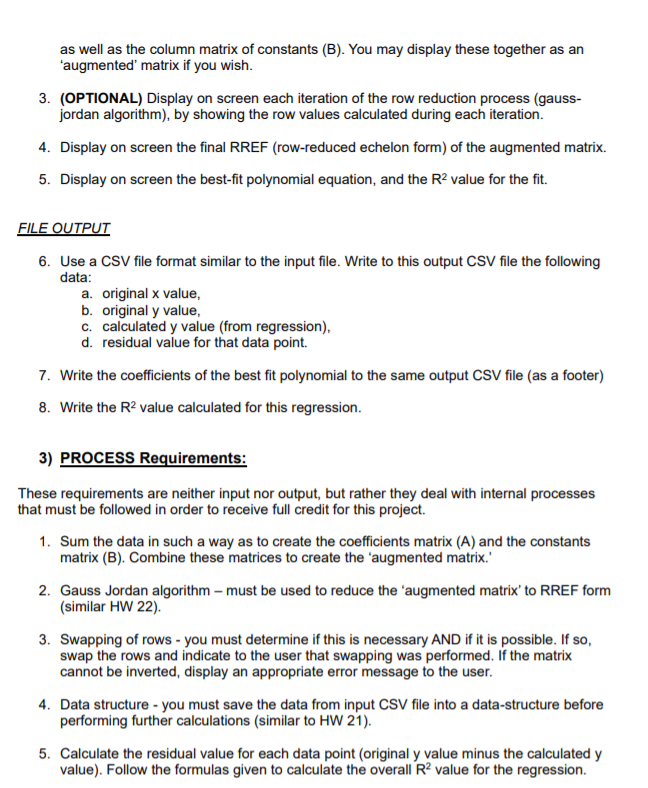 1) INPUT Requirements: USER/KEYBOARD INPUT 1. Prompt | Chegg.com