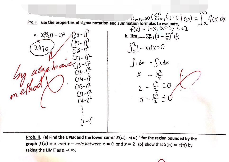 Solved Pro.I use the properties of sigma notation and | Chegg.com