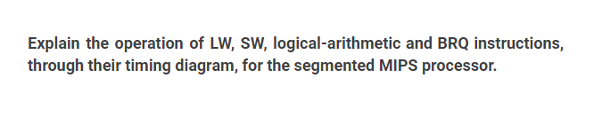 Solved Explain the operation of LW, SW, logical-arithmetic | Chegg.com