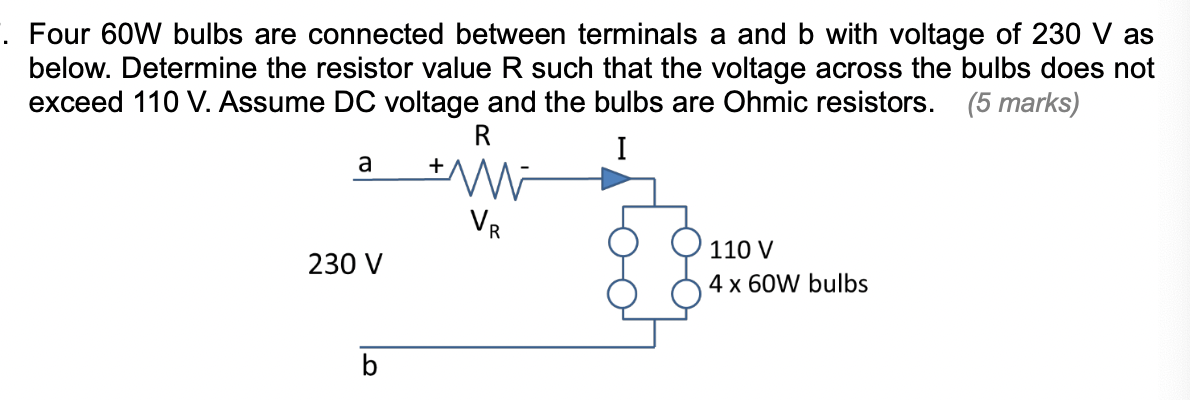 Solved Four 60W bulbs are connected between terminals a and | Chegg.com