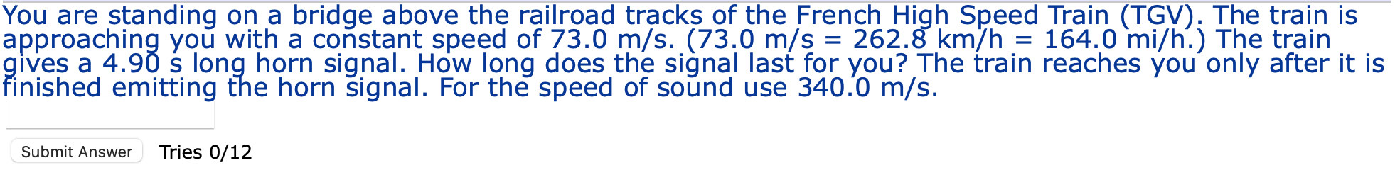 Solved You are standing on a bridge above the railroad | Chegg.com