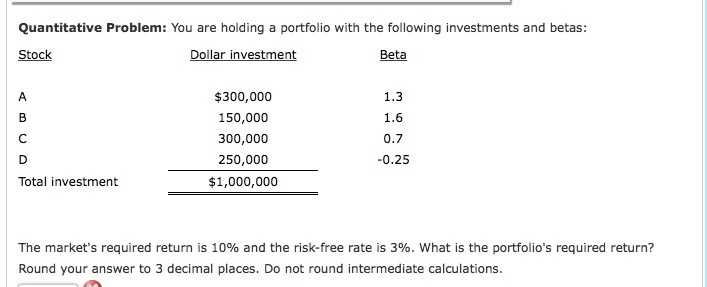 Solved Quantitative Problem: You are holding a portfolio | Chegg.com