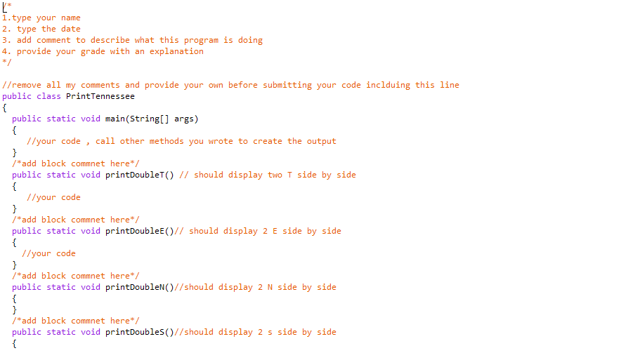 Solved Problem Write a program to display the word TENNESSEE | Chegg.com