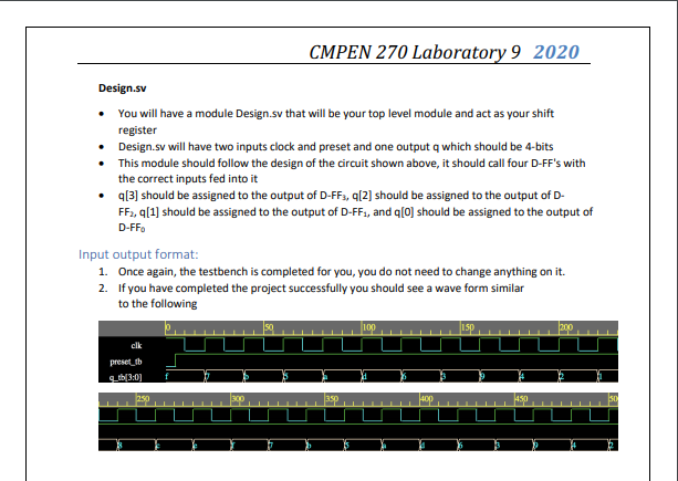CMPEN 270 Laboratory 9 2020 In this lab you will work | Chegg.com