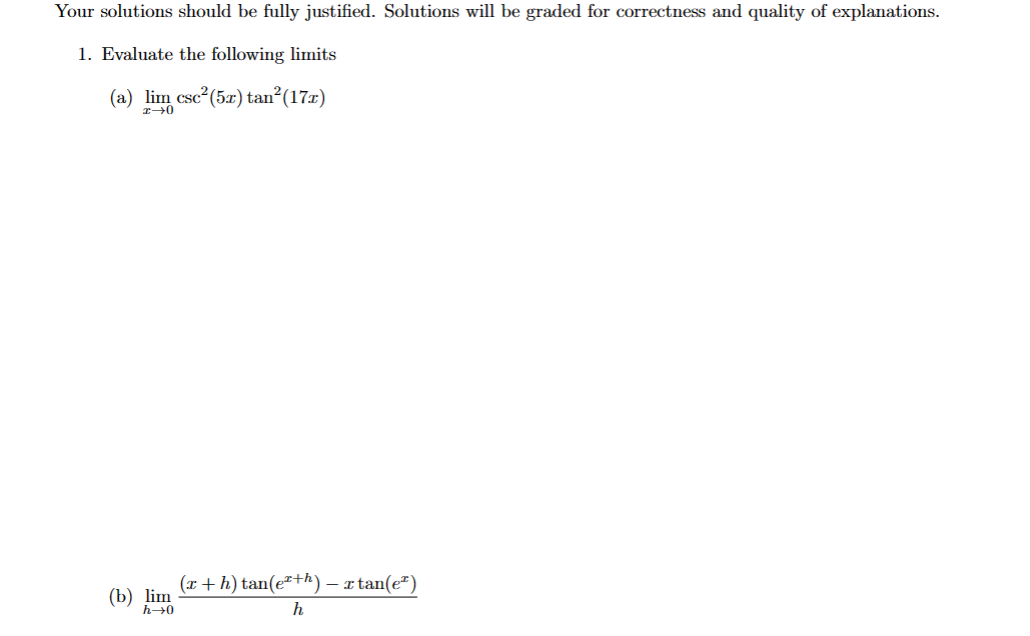 Solved Your solutions should be fully justified. Solutions | Chegg.com