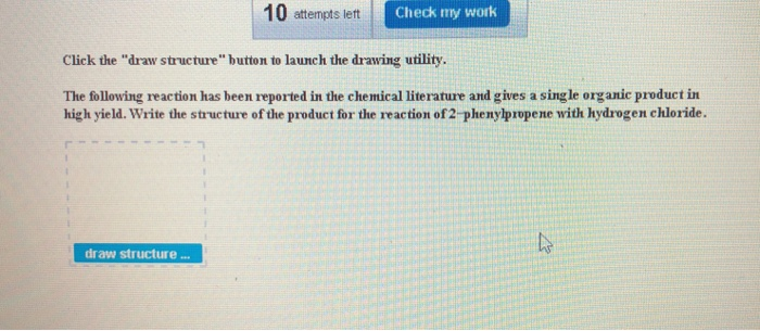 Solved 10 attempts left Check my work Click the "draw | Chegg.com