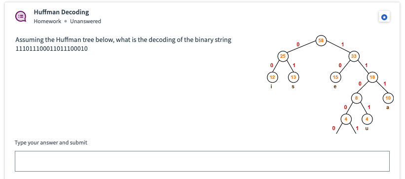Solved Huffman Decoding Homework. Unanswered 58 Assuming the | Chegg.com Solved Huffman Decoding Homework. Unanswered 58 Assuming the | Chegg.com