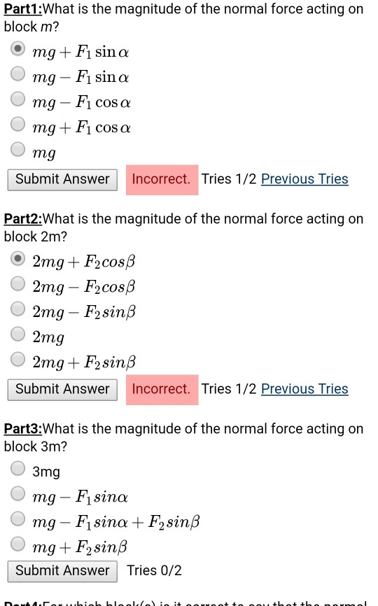 Solved In the diagram, m, Fi, F2, angles a and B are given. | Chegg.com