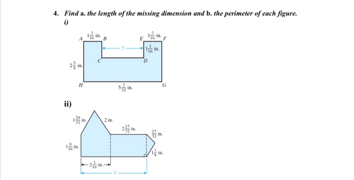 Solved 4. Find a. the length of the missing dimension and b. | Chegg.com