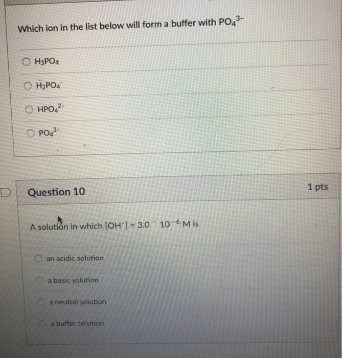 Solved Which ion in the list below will form a buffer with | Chegg.com