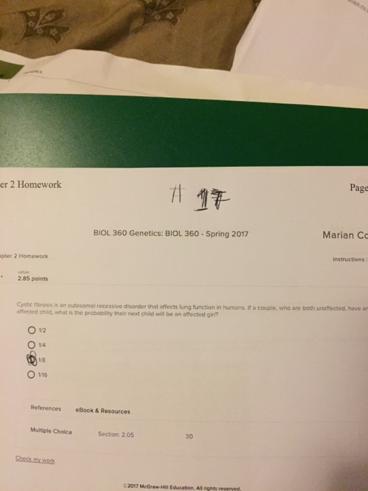 Solved 2 Homework Page 1 BIOL 360 Genetics: BIOL 360 Spring | Chegg.com