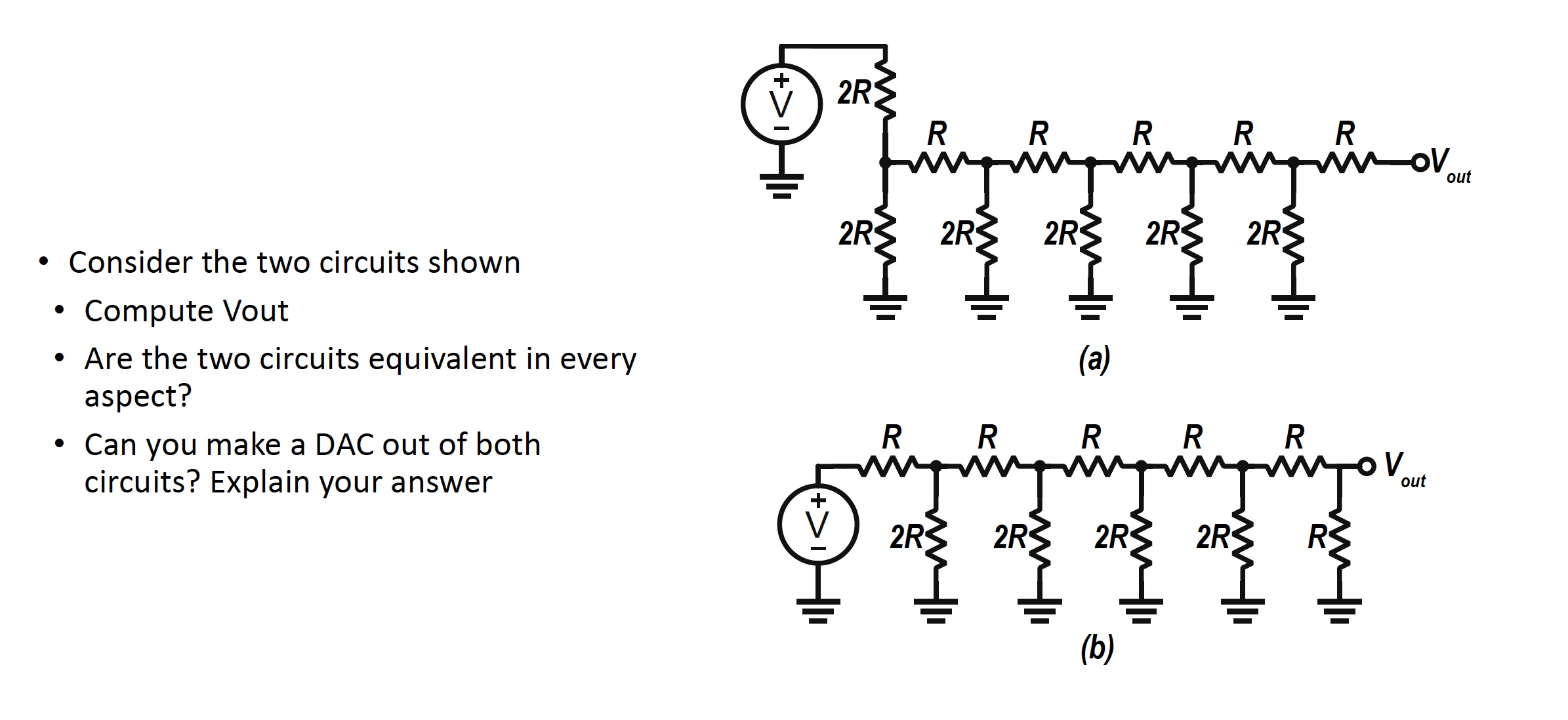 Solved Consider the two circuits shown:Compute Vout?Are the | Chegg.com