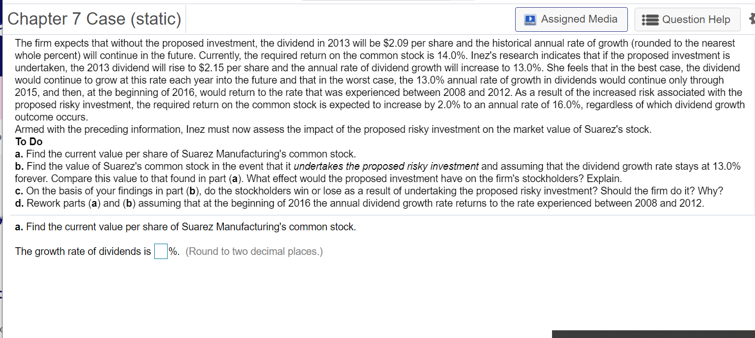 Solved Chapter 7 Case (static) Assigned Media Question Help | Chegg.com
