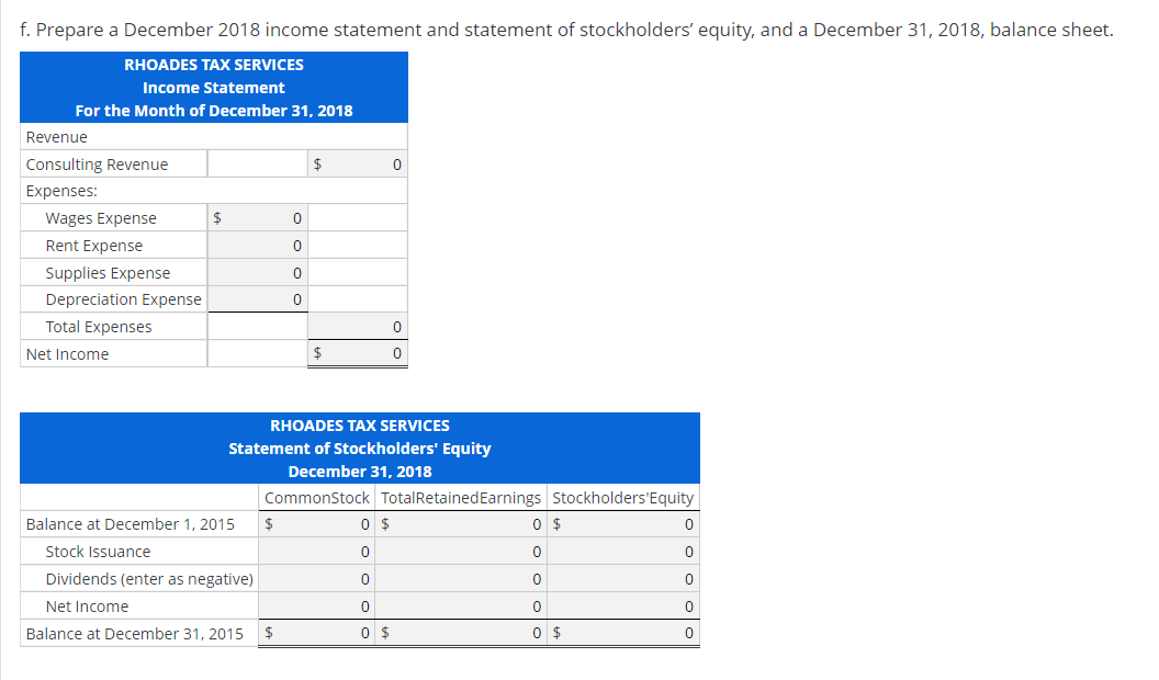 Solved Applying the Entire Accounting Cycle Rhoades Tax | Chegg.com