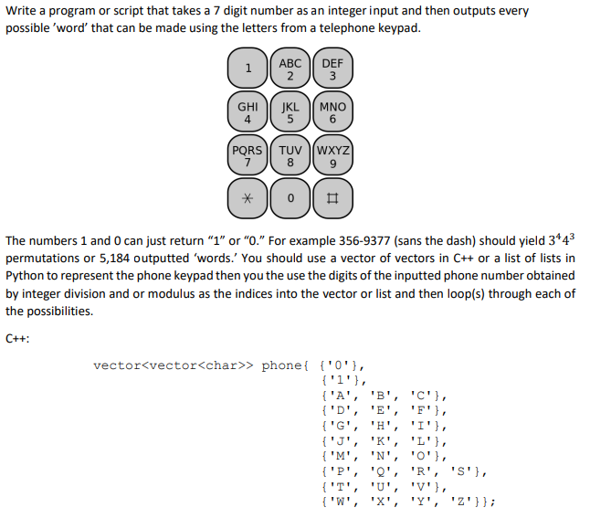 Solved Write a program or script that takes a 7 digit number | Chegg.com