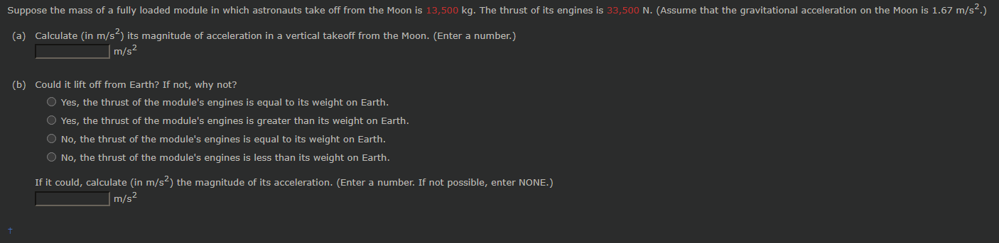 Solved (a) Calculate (in m/s2 ) its magnitude of | Chegg.com