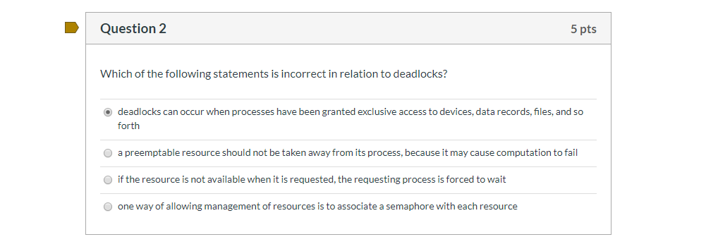 Solved Question 2 5 pts Which of the following statements is | Chegg.com