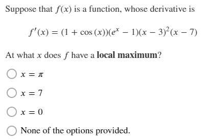 Solved Suppose that f(x) is a function, whose derivative is | Chegg.com