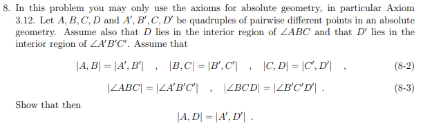 Solved 8. In this problem you may only use the axioms for | Chegg.com