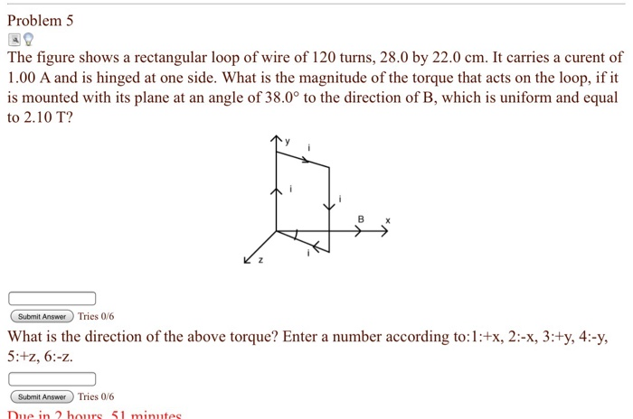 Solved Problem The figure shows a rectangular loop of wire | Chegg.com