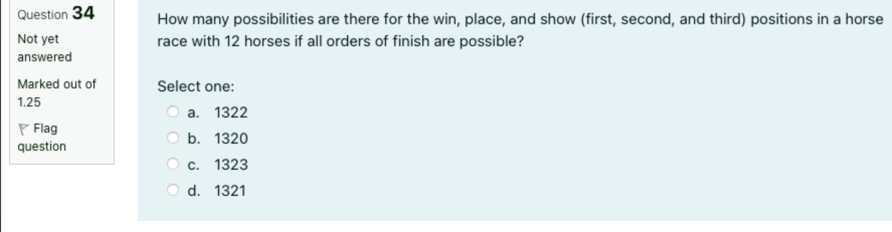 Solved Question 34 How many possibilities are there for the | Chegg.com