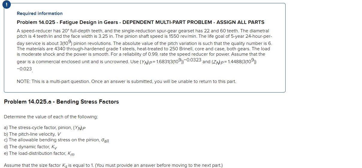 Solved The following is INCORRECT:Stress-cycle factor, | Chegg.com