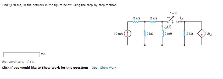 Solved Find i0(70 ms) in the network in the figure below | Chegg.com