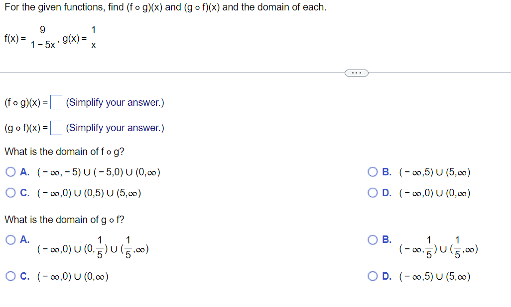 Solved For the given functions, find (f g)(x) and | Chegg.com