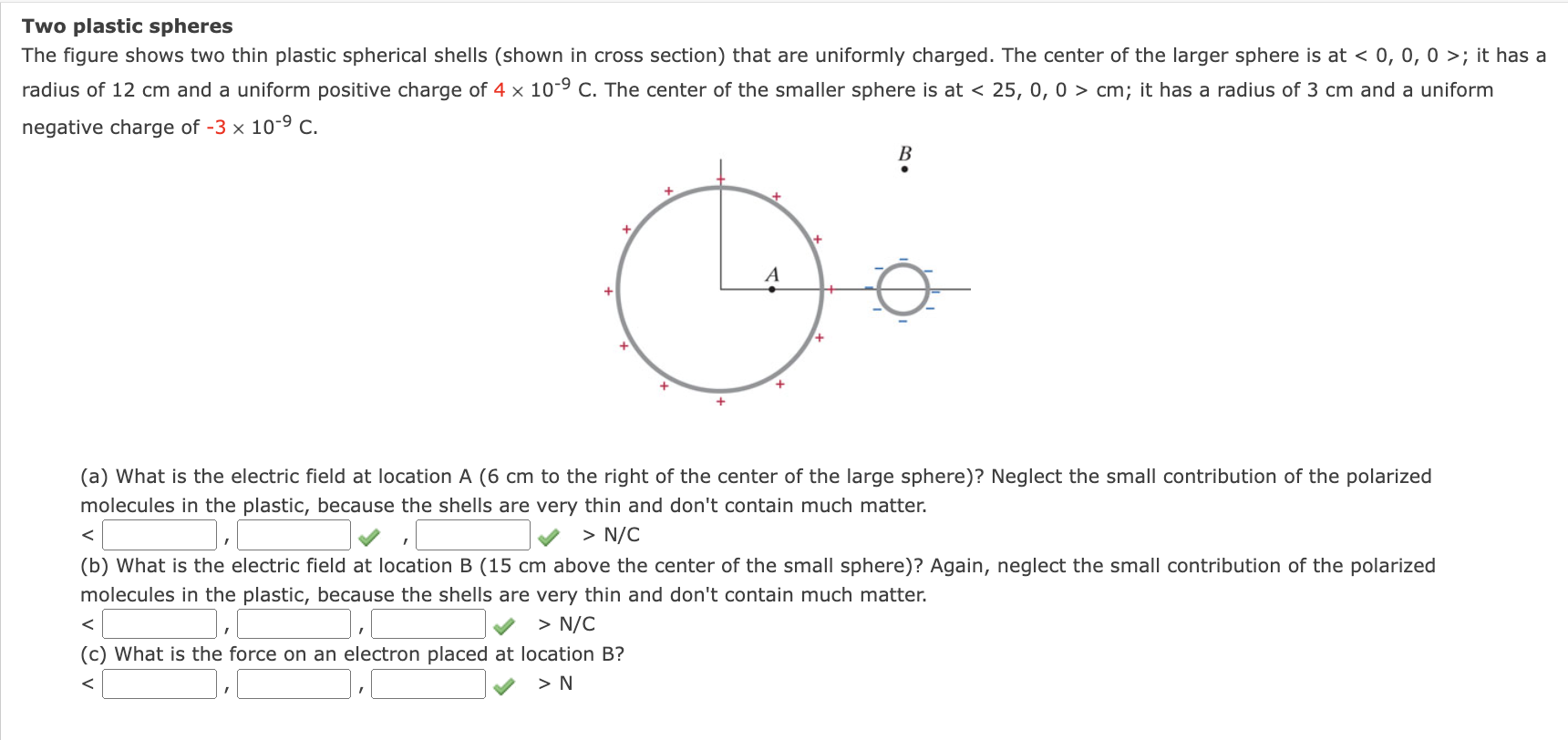 Solved Iwo plastic spheres The figure shows two thin plastic | Chegg.com