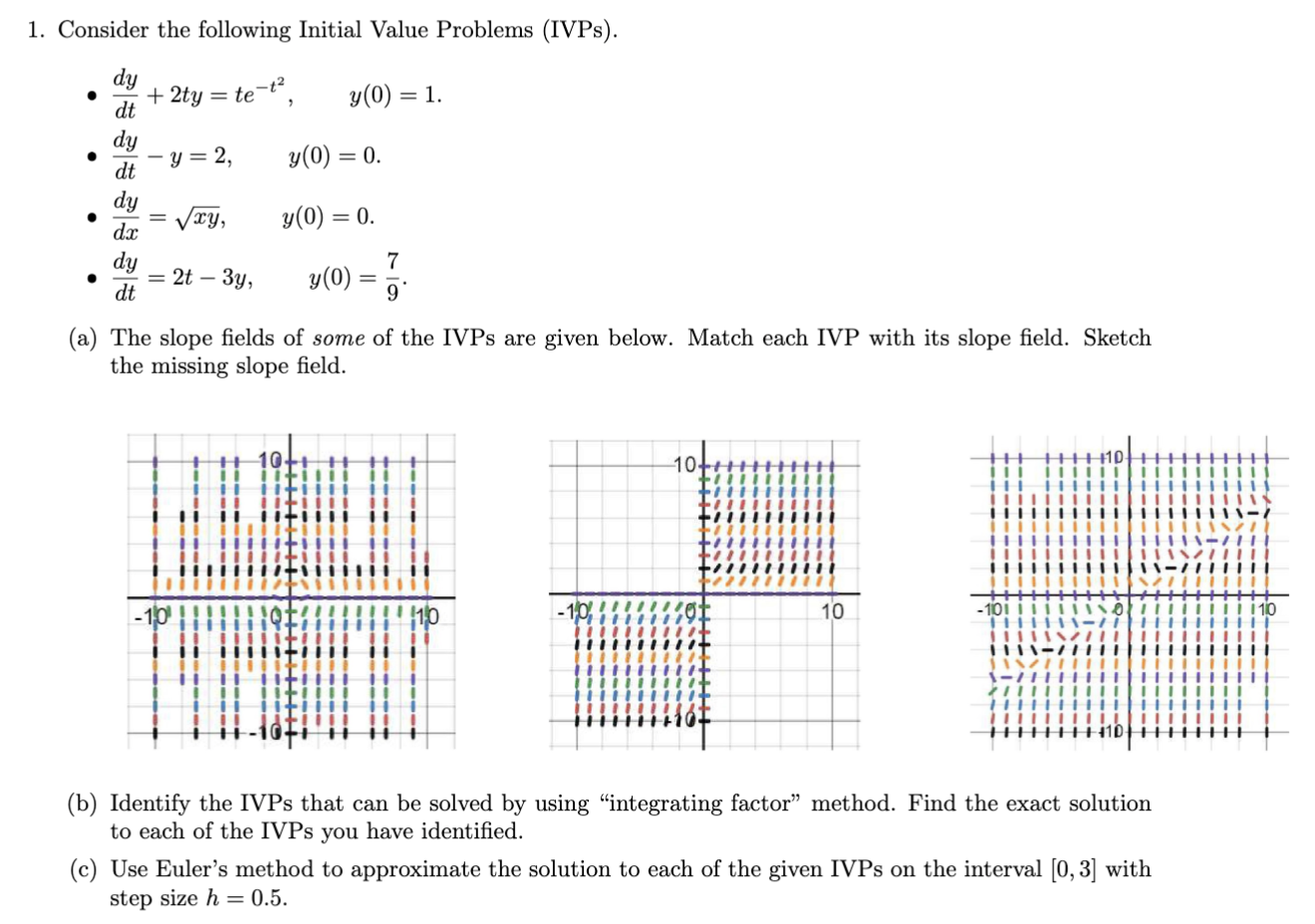 Solved 1. Consider the following Initial Value Problems | Chegg.com