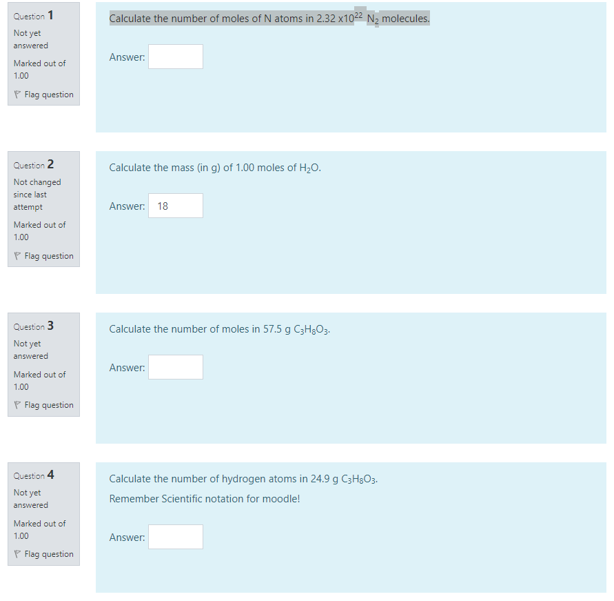 Solved Calculate The Number Of Moles Of N Atoms In 2 32