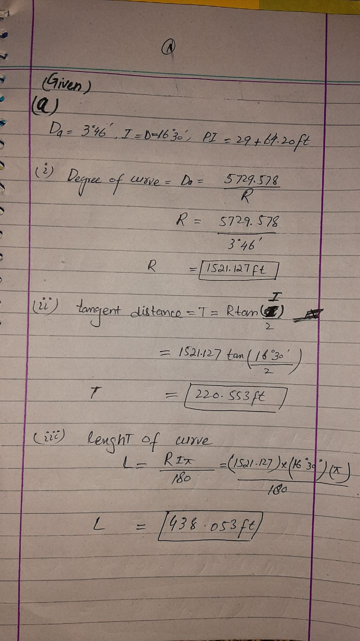 Solved here I need deflection angles and incremental chords, | Chegg.com