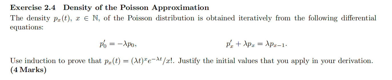 Solved Exercise 2.4 Density of the Poisson Approximation The | Chegg.com