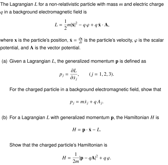 Solved The Lagrangian L for a non-relativistic particle with | Chegg.com