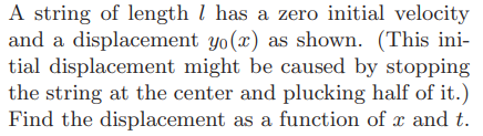 Solved A string of length l has a zero initial velocity and | Chegg.com