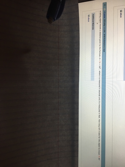 Solved A falling object travels a distance given by the | Chegg.com