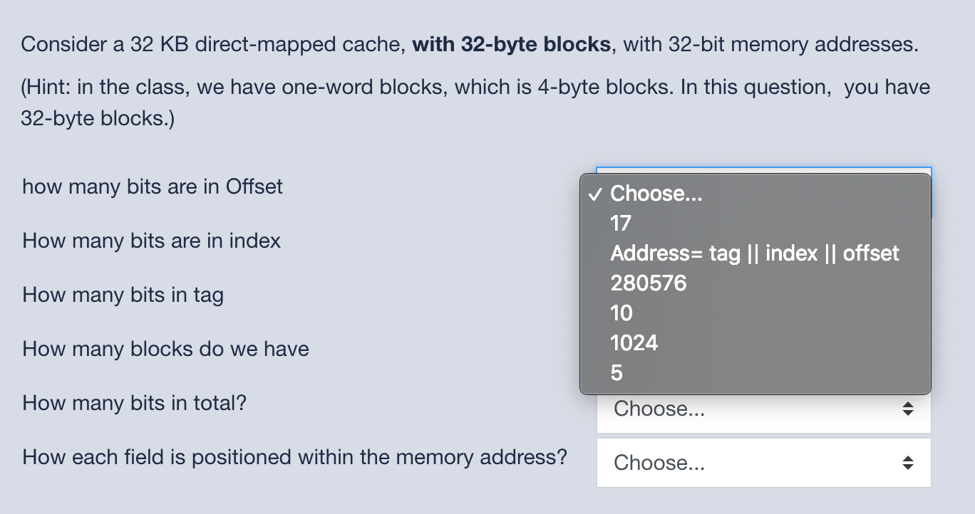 Solved Consider a 32 KB direct-mapped cache, with 32-byte | Chegg.com