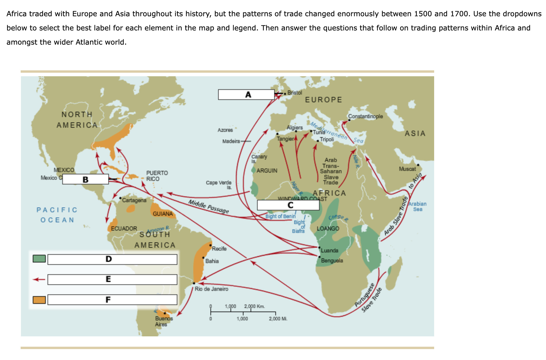 Africa traded with Europe and Asia throughout its | Chegg.com